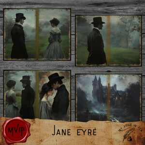 Jane Eyre Junk Journal Pages, Jane Austen, Romantic Dark Academia Book ...