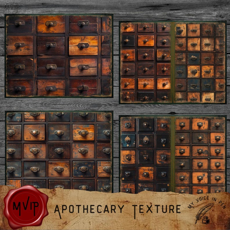 Apothecary Texture Junk Journal Pages: Dark Academia, Rustic Wood ...