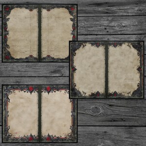Gothic Borders Book Pages, Gothic Junk Journal Paper, Gothic Stationery ...