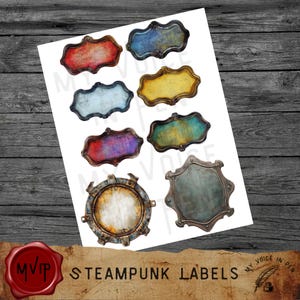 Printable Steampunk Book Plates, Vintage Industrial Labels, Blank ...