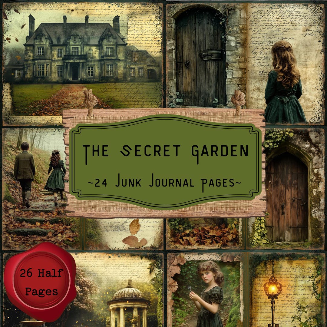 The Secret Garden Junk Journal Pages, Literary Tales Digital ...