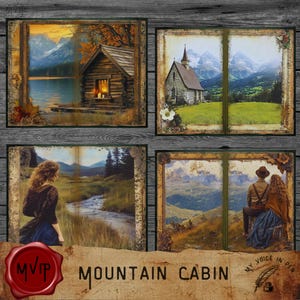 Mountain Cabin Junk Journal Pages, Nature Forest Scrapbooking Kit ...