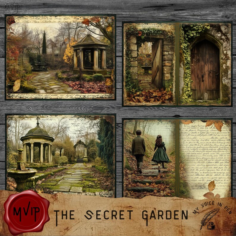 The Secret Garden Junk Journal Pages, Literary Tales Digital ...