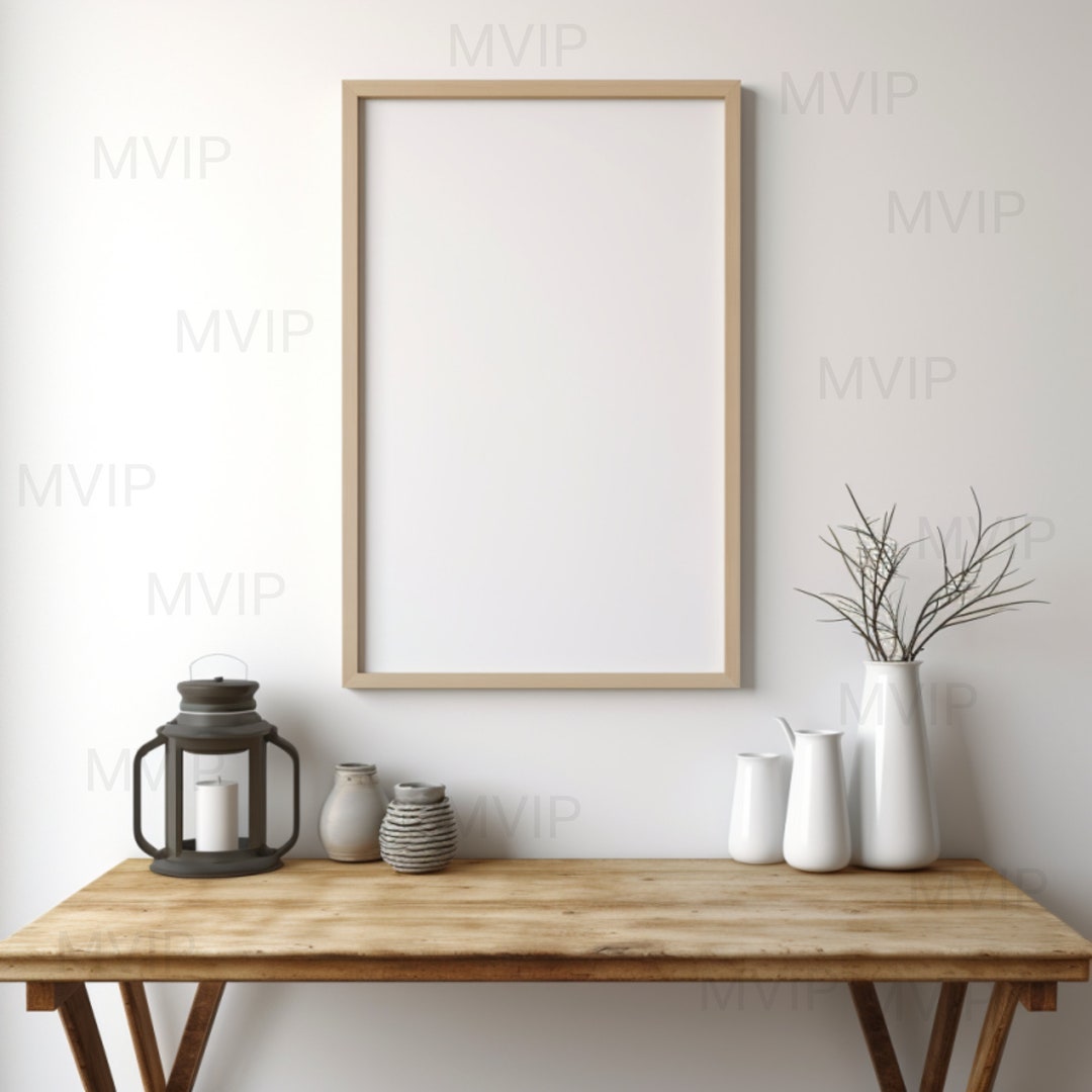 Rustic Cottagecore Wall Art Mockup, Farmhouse Wall Mockup, Minimalist ...
