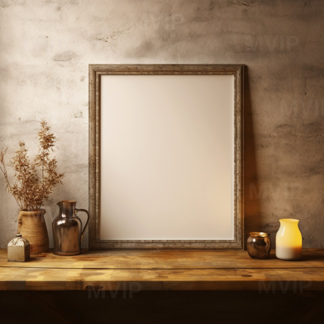 Cottagecore Wall Frame Mockup, Dark Academia Wall Mockup, Moody Wall ...