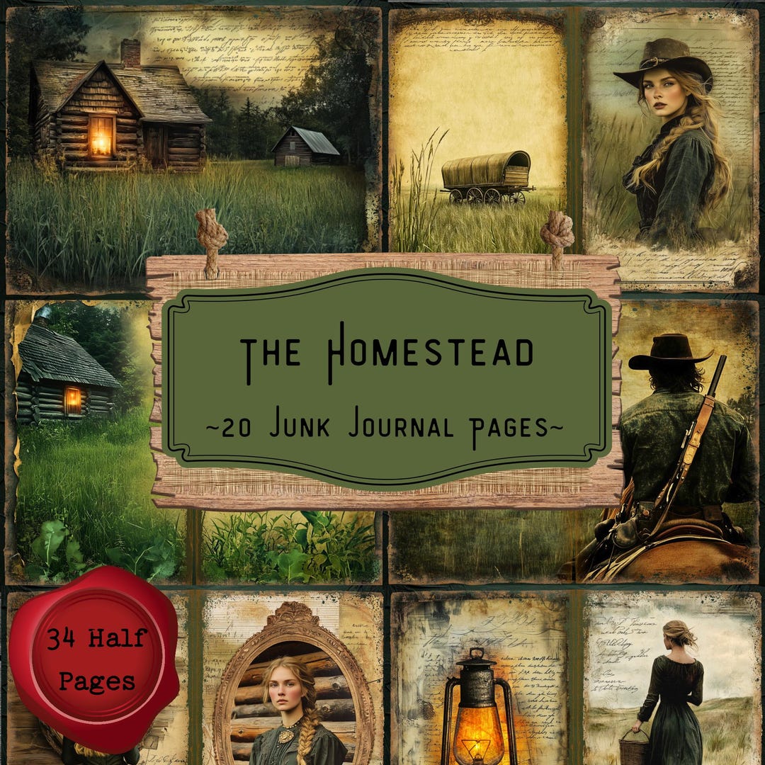 The Homestead Junk Journal Pages, Pioneer Western Scrapbooking Kit ...