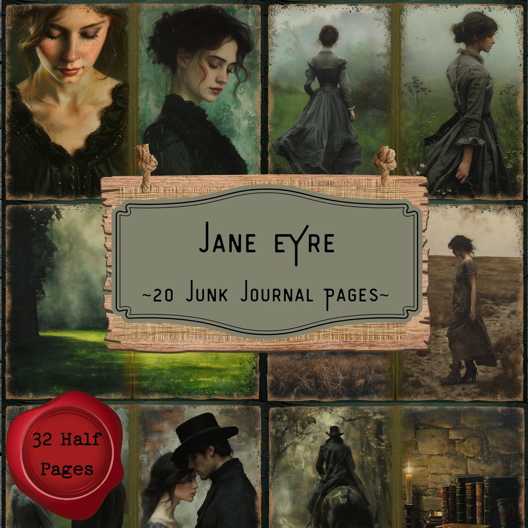 Jane Eyre Junk Journal Pages, Jane Austen, Romantic Dark Academia Book ...