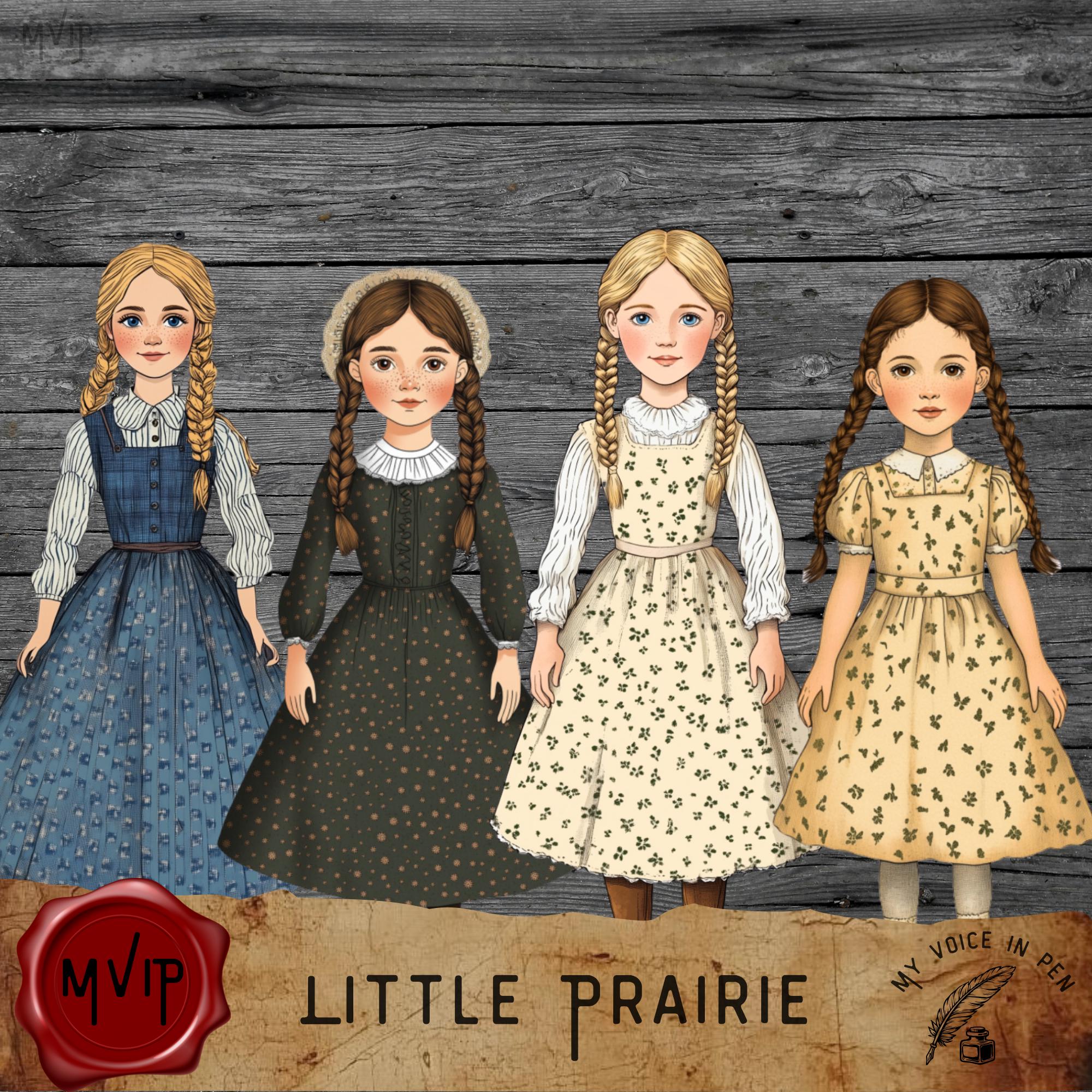 Little Prairie Paper Dolls, Junk Journal Ephemera, Western Pioneer ...