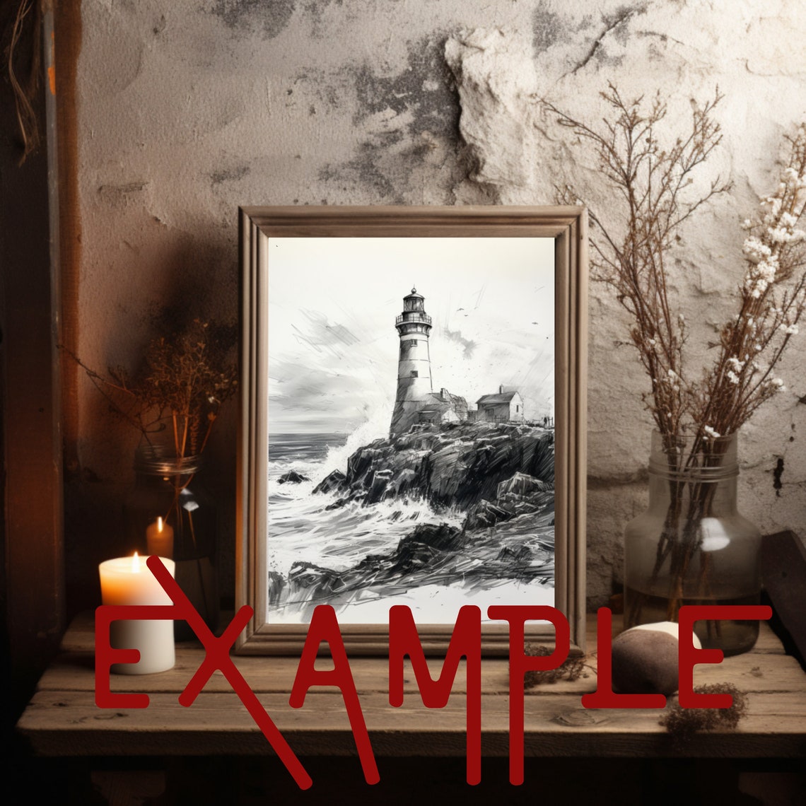 Cottagecore Wall Frame Mockup Dark Academia Wall Mockup - Etsy