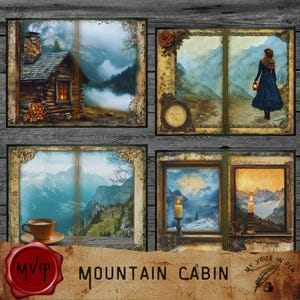 Mountain Cabin Junk Journal Pages, Nature Forest Scrapbooking Kit ...