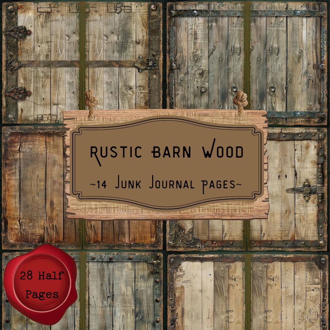 Barn Wood Junk Journal Pages, Rustic Western Printable Paper ...