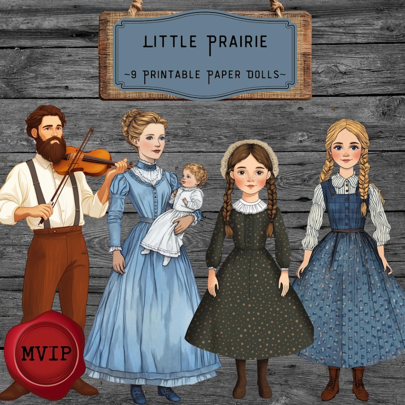 Little Prairie Paper Dolls, Junk Journal Ephemera, Western Pioneer ...