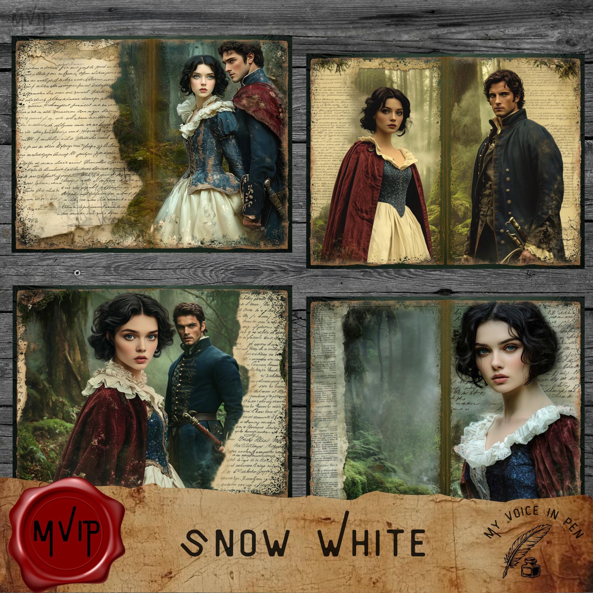 Snow White Junk Journal Kit: Grimm Brothers, Magical Fairytale Forest ...