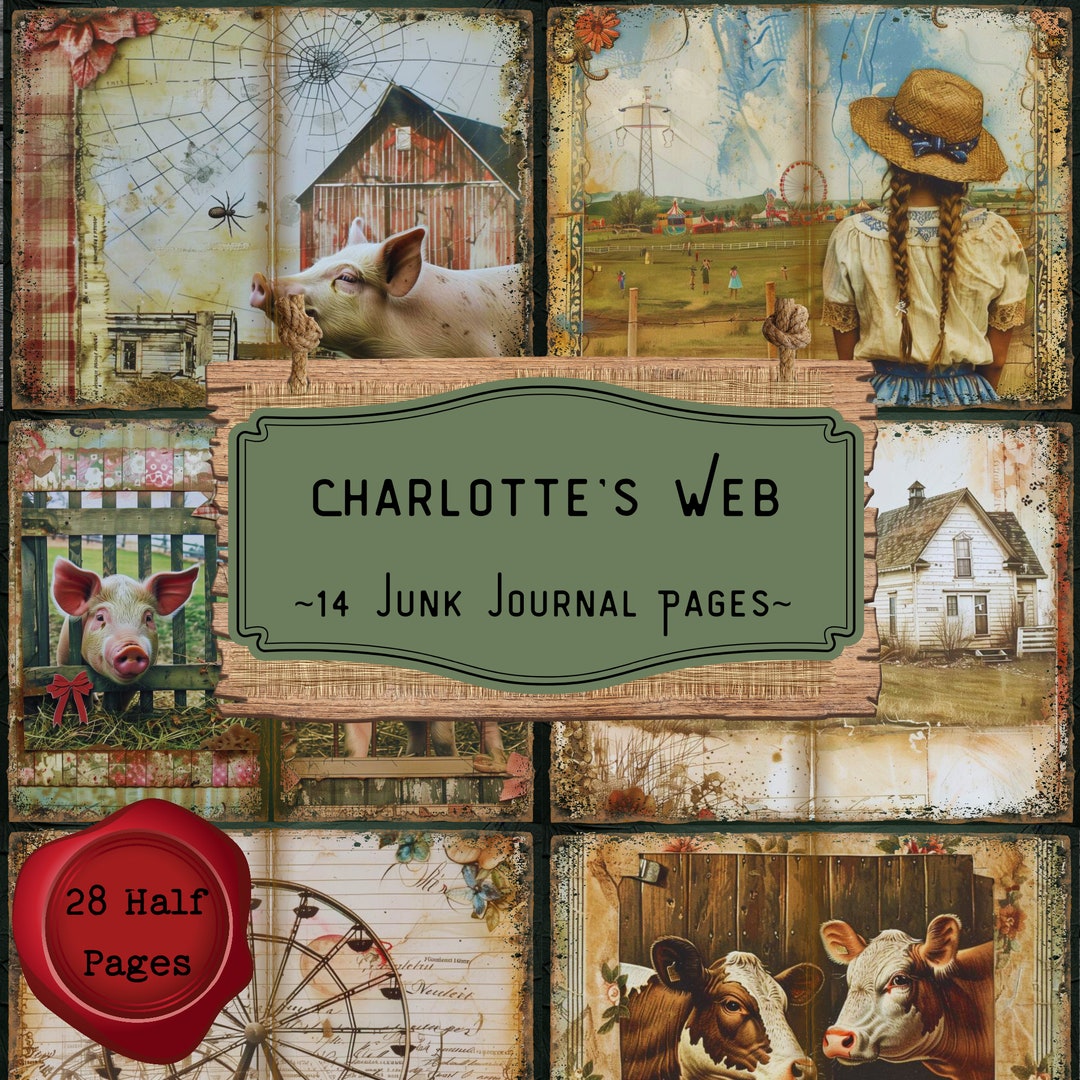 Charlottes Web Junk Journal Pages, Country Farm Scrapbooking, Western ...