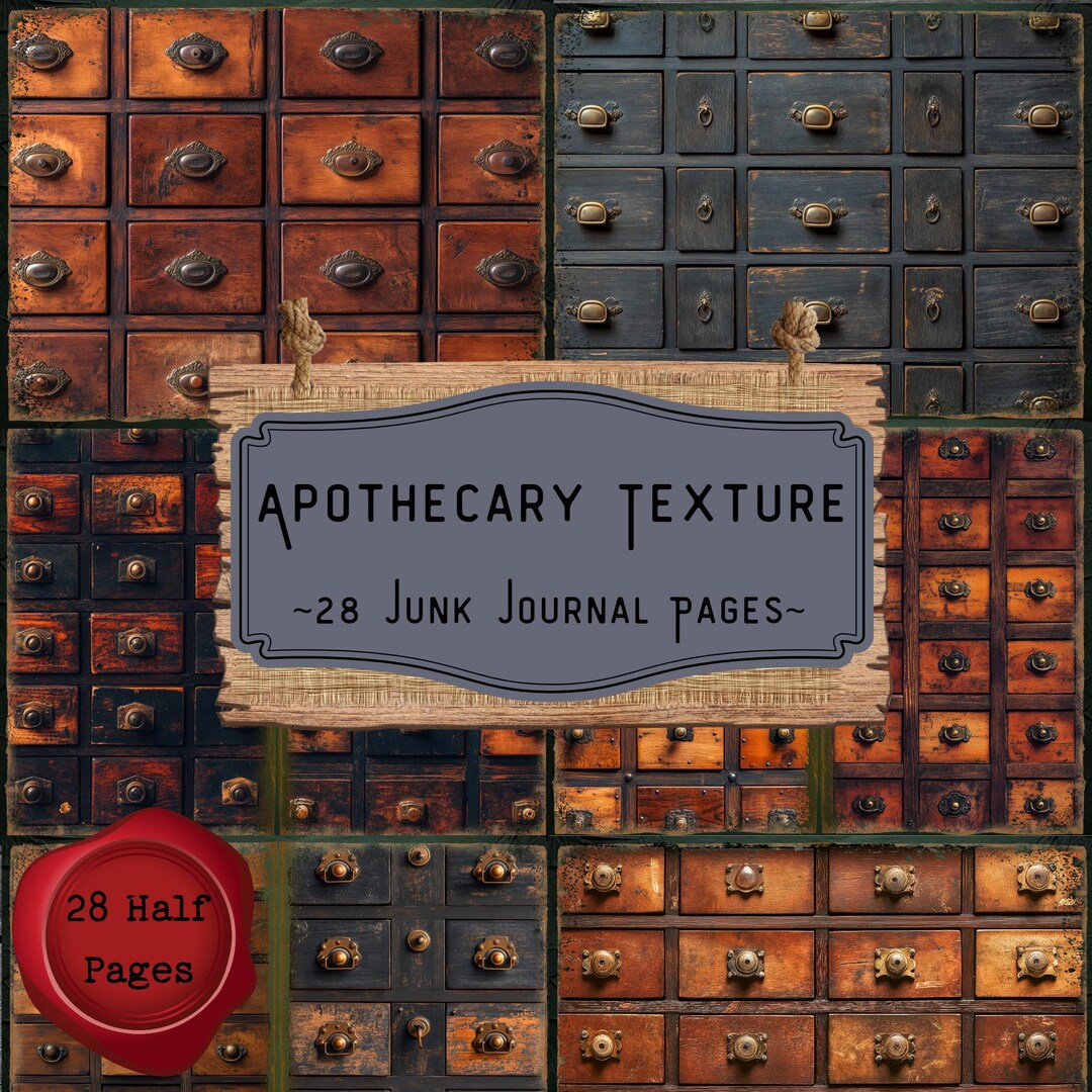 Apothecary Texture Junk Journal Pages: Dark Academia, Rustic Wood ...
