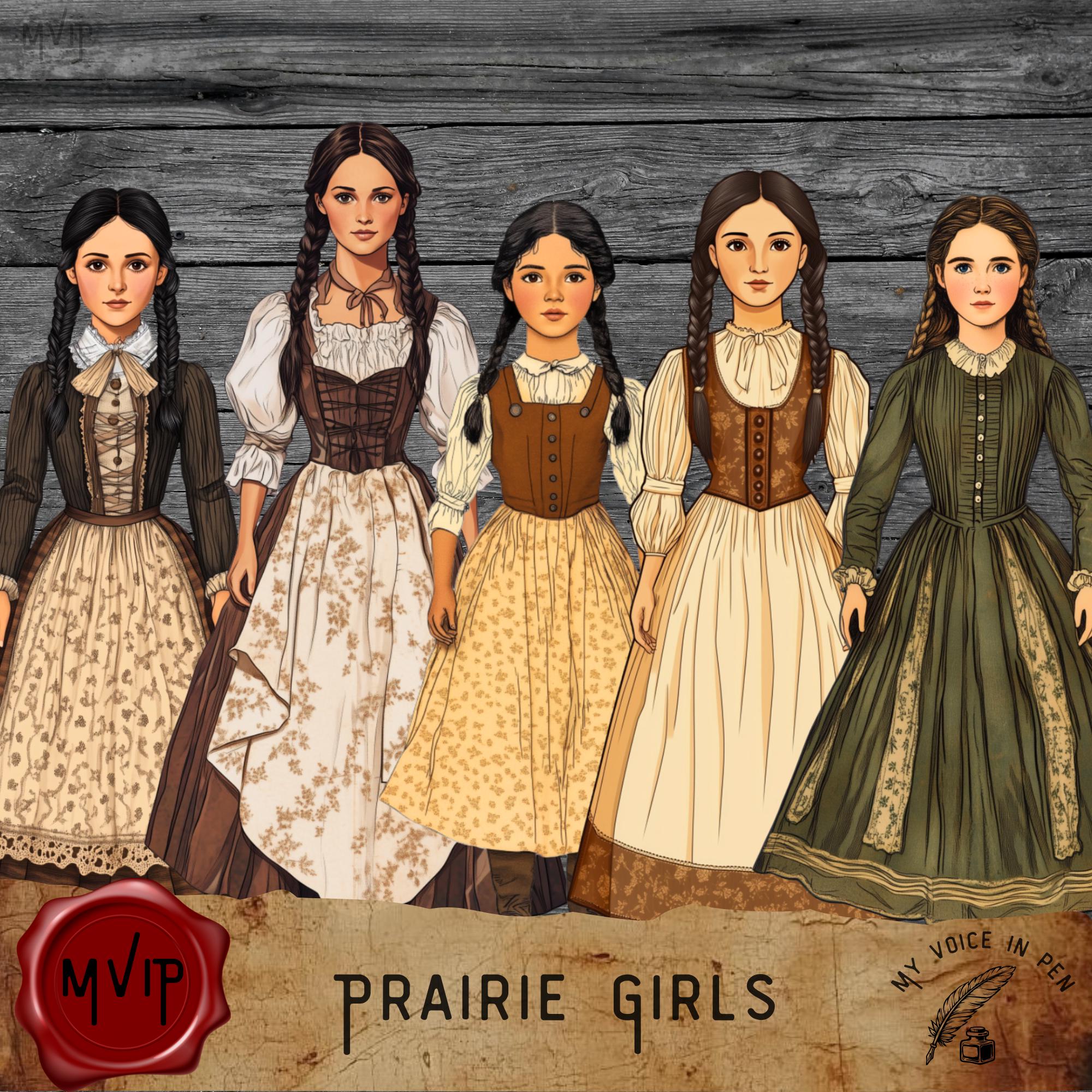Prairie Girls Printable Paper Dolls, Junk Journal Ephemera, Western ...