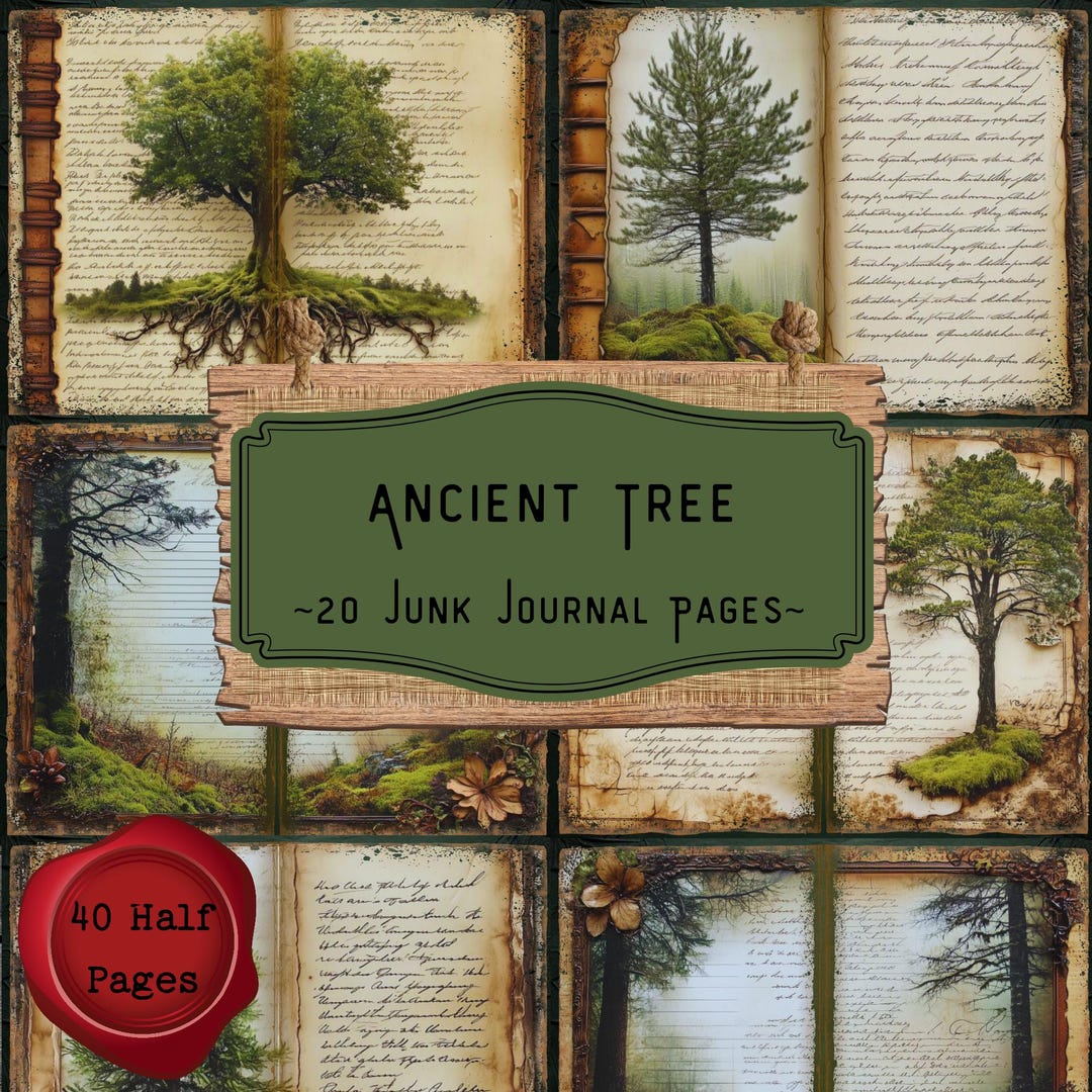 Ancient Tree Junk Journal Pages, Forest Nature Scrapbooking Kit ...