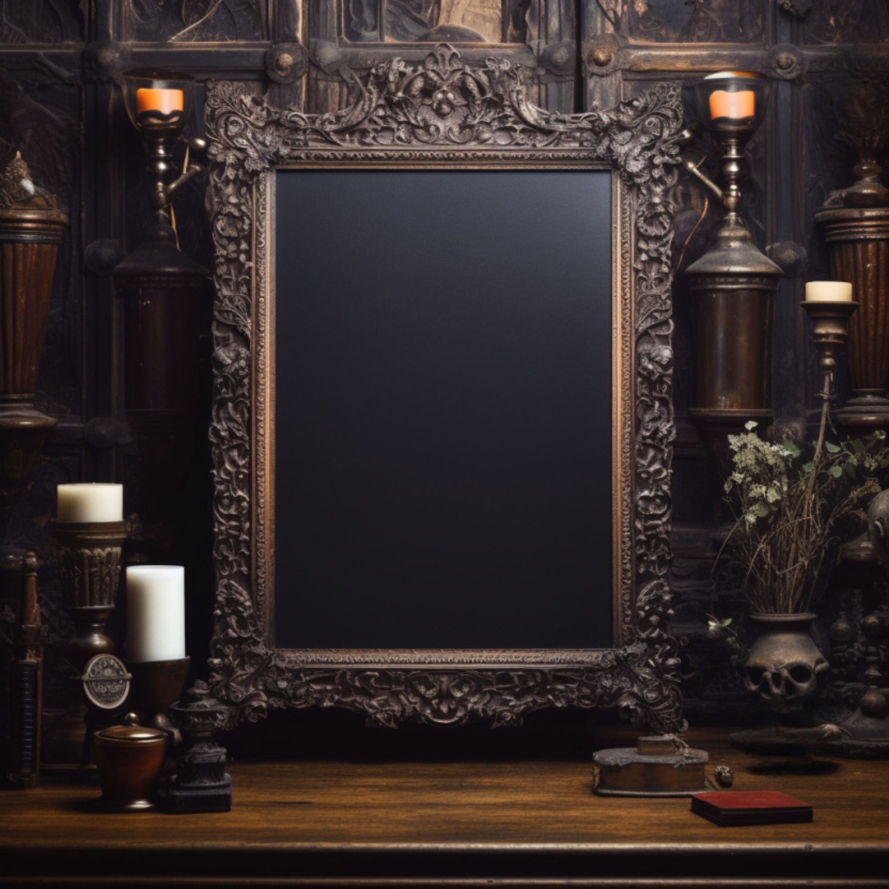 Dark Academia Frame Mockup, Gothic Frame Mock Up, Vintage Art Mock Up ...