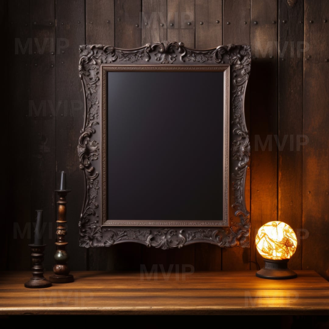 Minimalist Gothic Wall Frame Mockup, Dark Academia Wall Mockup, Antique ...