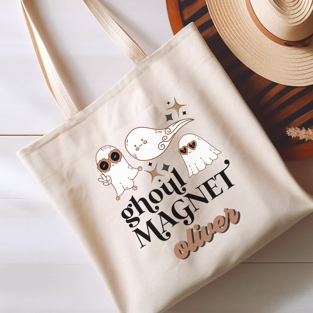 Custom Ghoul Magnet Halloween Tote Bag, Trick or Treat Bag, Custom ...