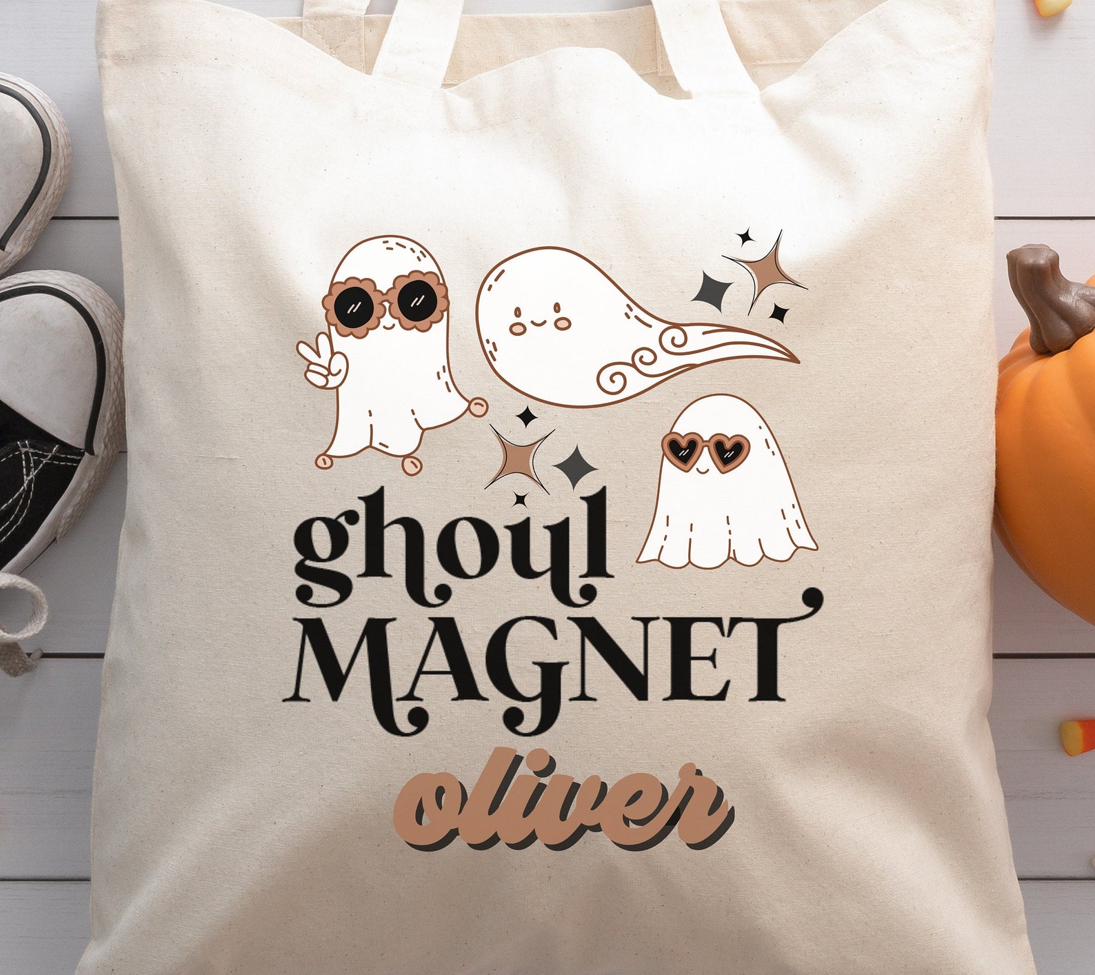 Custom Ghoul Magnet Halloween Tote Bag Trick or Treat Bag - Etsy