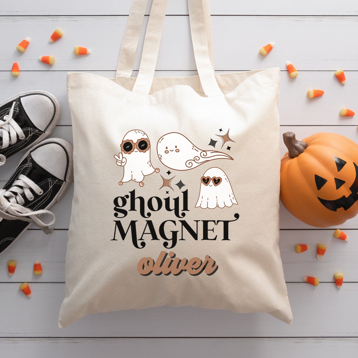 Custom Ghoul Magnet Halloween Tote Bag Trick or Treat Bag - Etsy