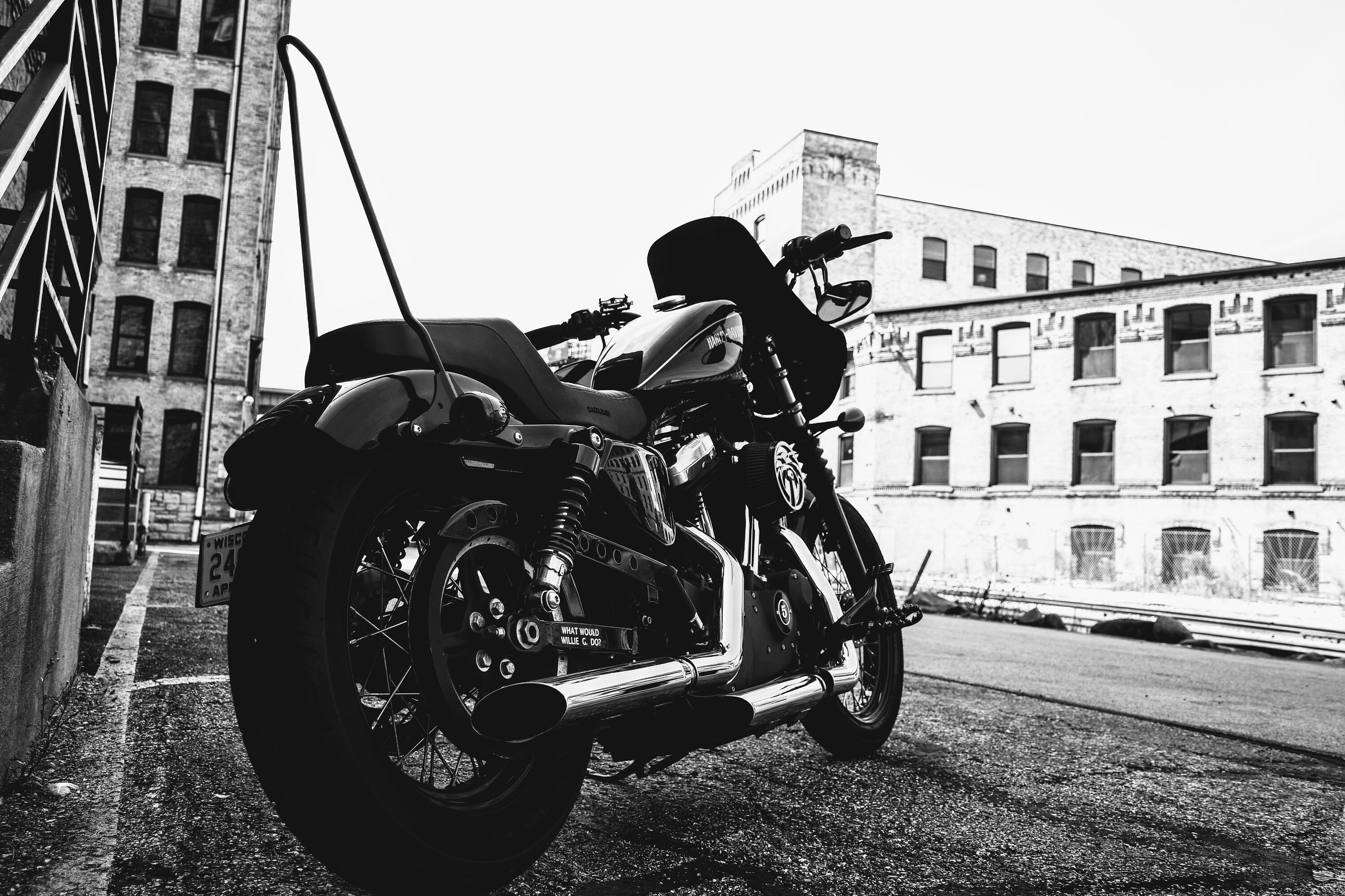 Motorcycle With Brick Background - Etsy