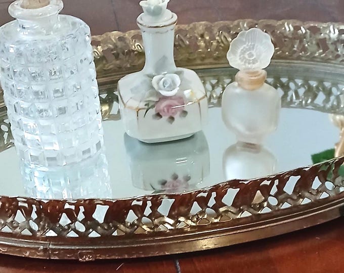 Vintage Gold Filigree Perfume Vanity Tray, Vintage Hollywood Glam - Etsy