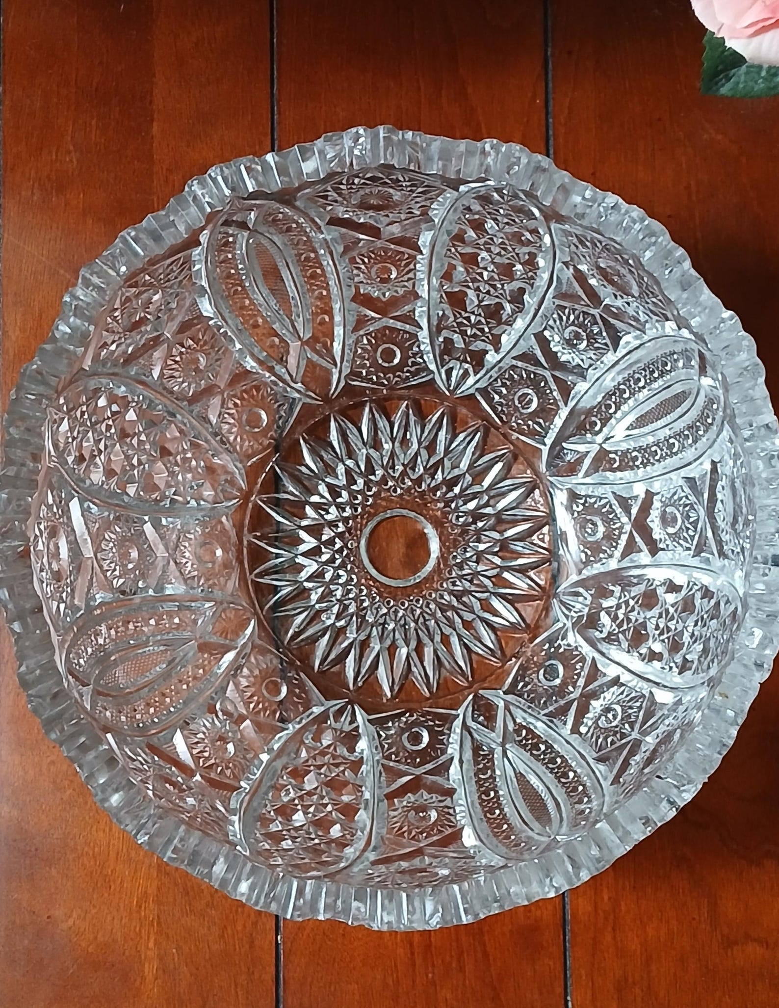 Antique Pressed Glass Bowl Hobstar Pattern Sawtooth Rim - Etsy