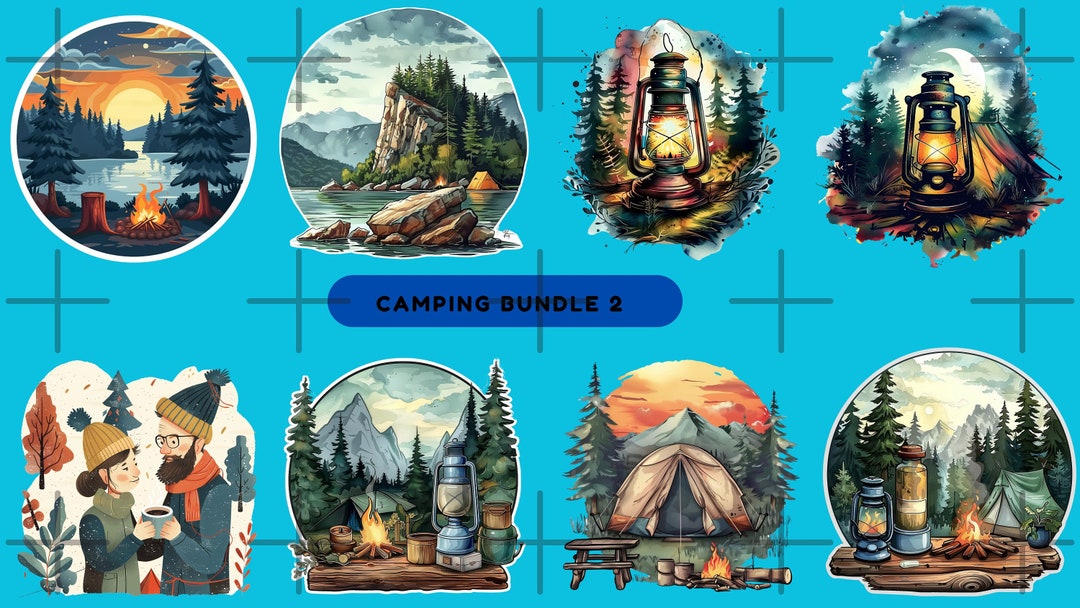 40 Camping Trailer Clipart, Camping, Traveling, Camping Bundle, Camping ...
