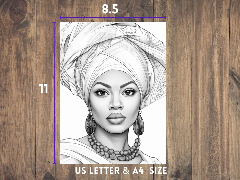 Portraits of Black Women Coloring Pages ,printable Art PDF, Adult and ...