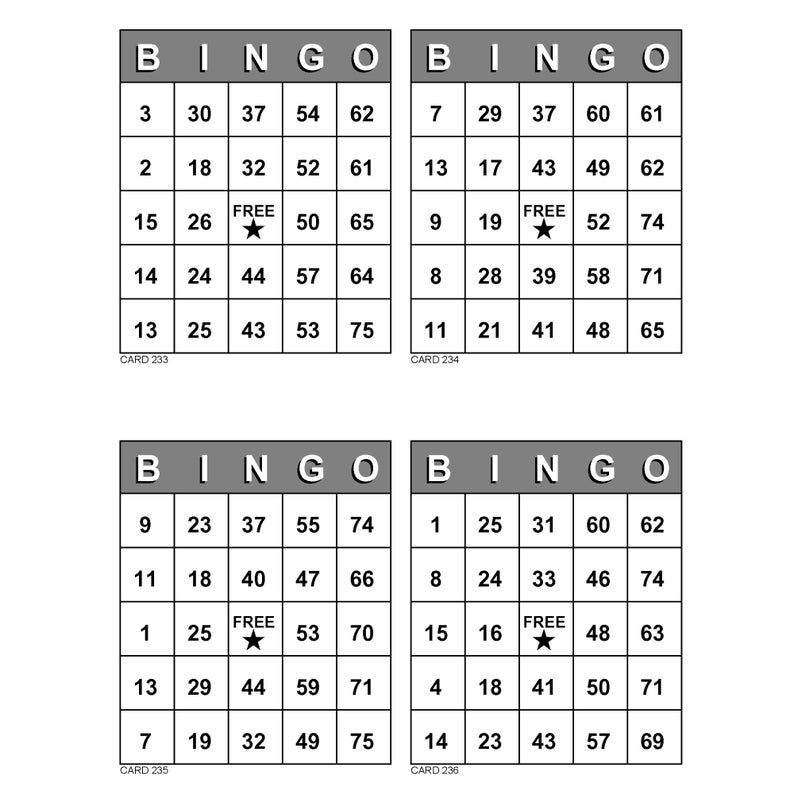 1000 Bingo Cards Game, 1, 2, and 4 per Page, Large Print, Instant ...