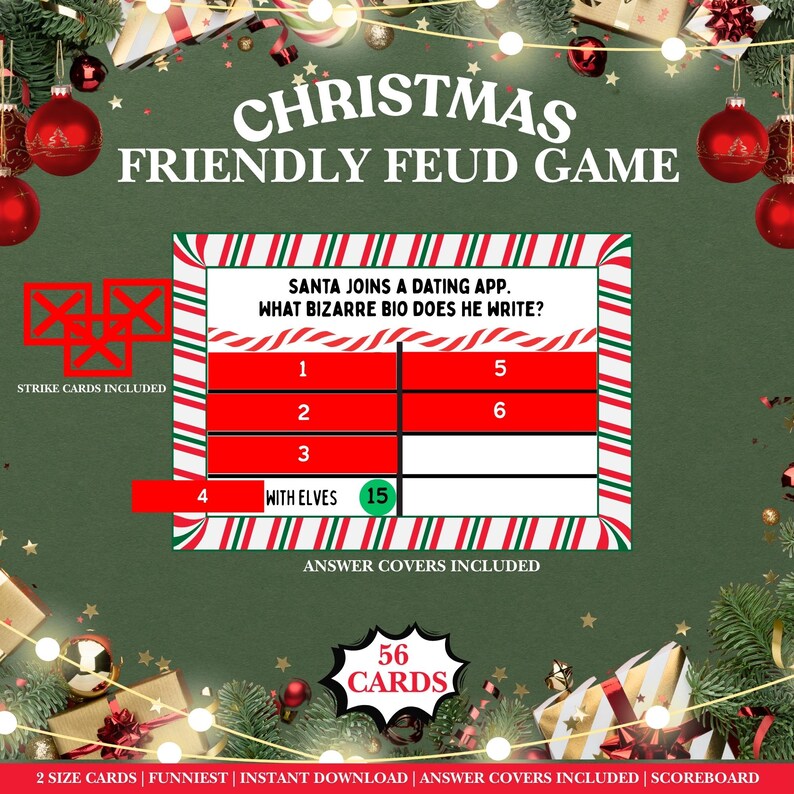 Christmas Friendly Feud Game | Printable Christmas Game | Christmas ...