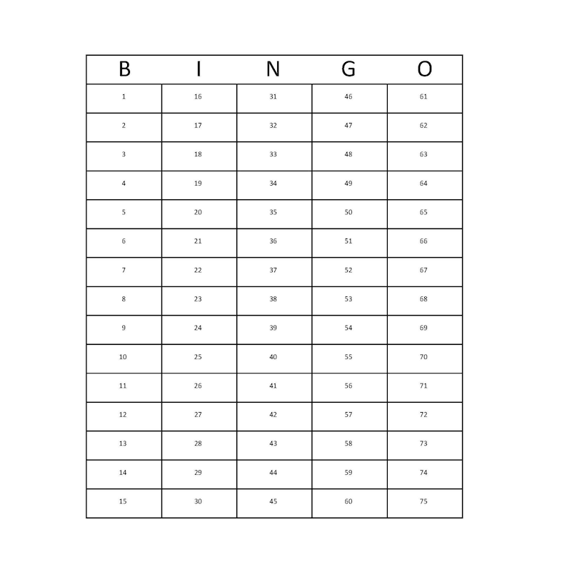 1000 Bingo Cards Game, 1, 2, and 4 per Page, Large Print, Instant ...