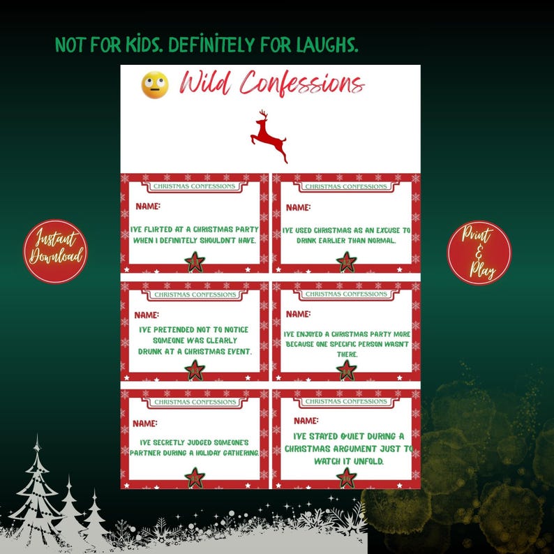 Christmas Confessions Game Printable | Funny Adult Christmas Party Game ...