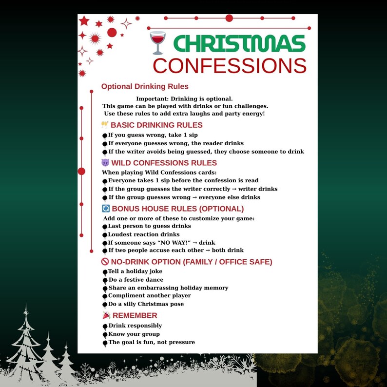 Christmas Confessions Game Printable | Funny Adult Christmas Party Game ...