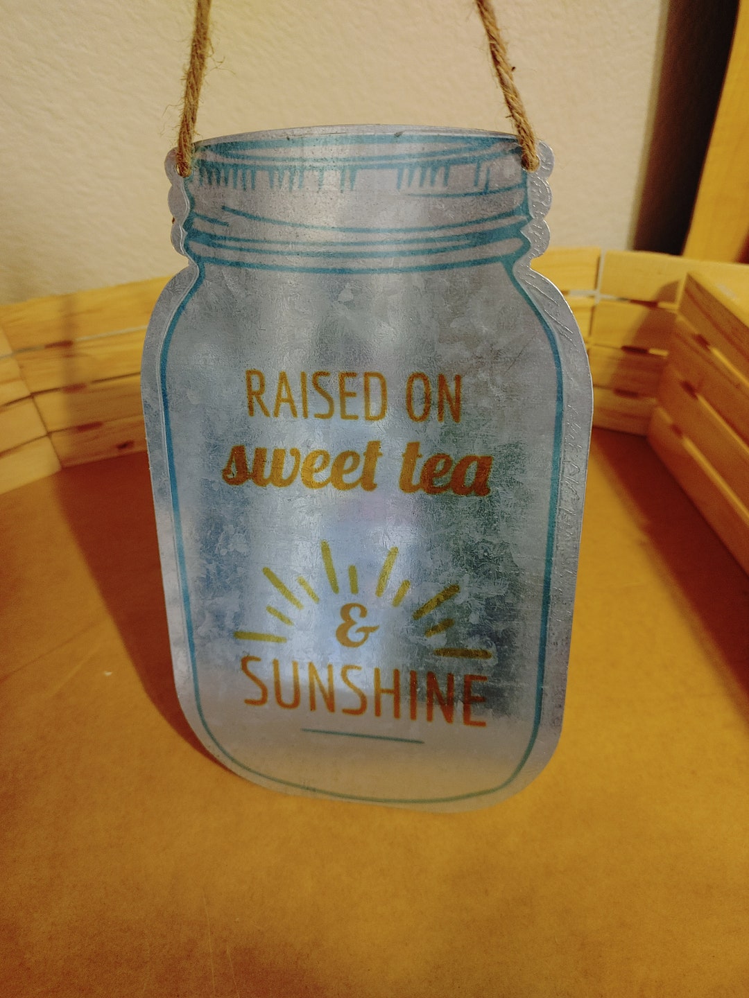 Galvanized Metal Decor Sign, raised on Sweet Tea and Sunshine ...