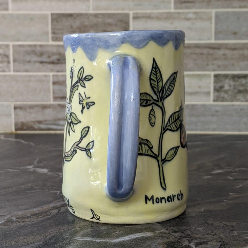 Handmade Underglaze Stoneware Clay Mugs: Flowers, Sunsets, Nature ...
