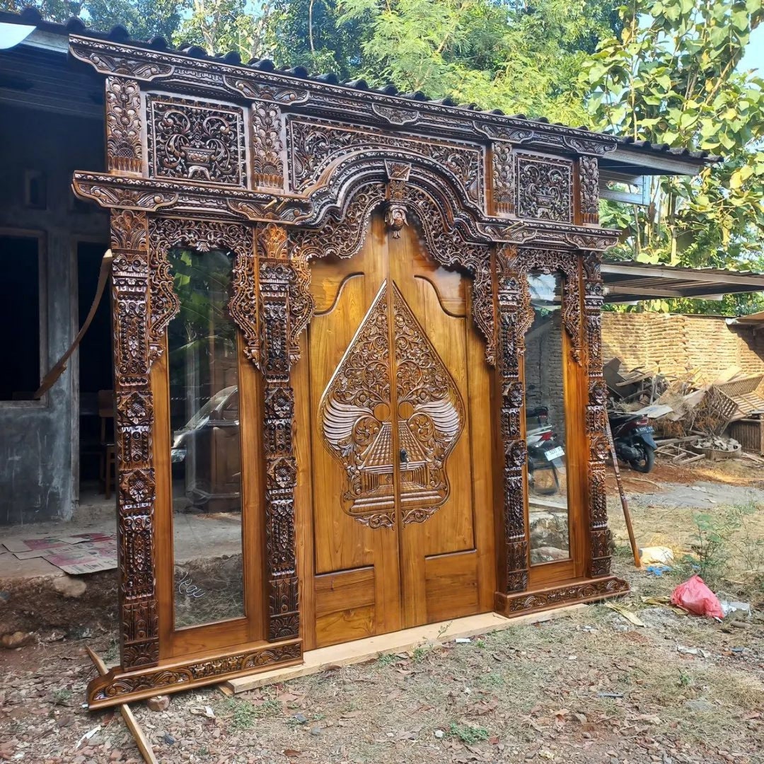 The Wayang Carved Door and Javanese Motif Carvings Are - Etsy