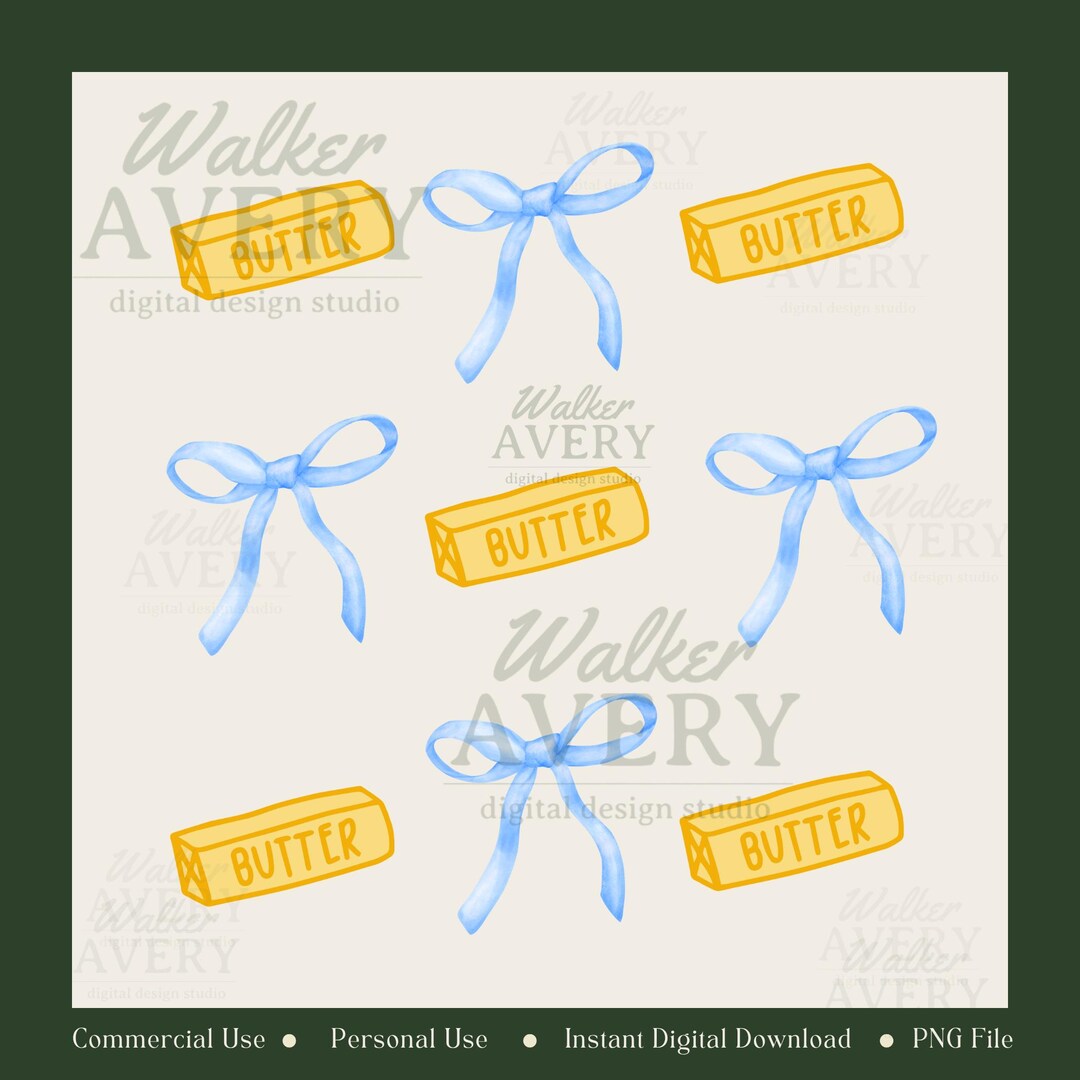 Butter and Bows PNG – Coquette Aesthetic Digital Design for Sublimation ...
