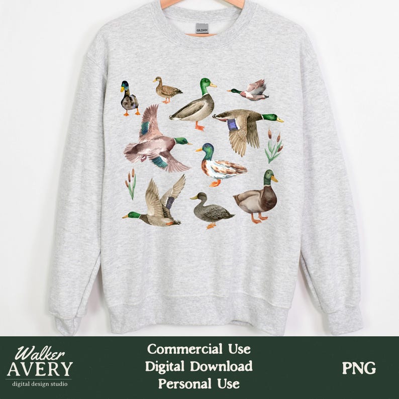 Mallard Duck PNG Waterfowl Clipart Duck Hunting Shirt Design Rustic ...