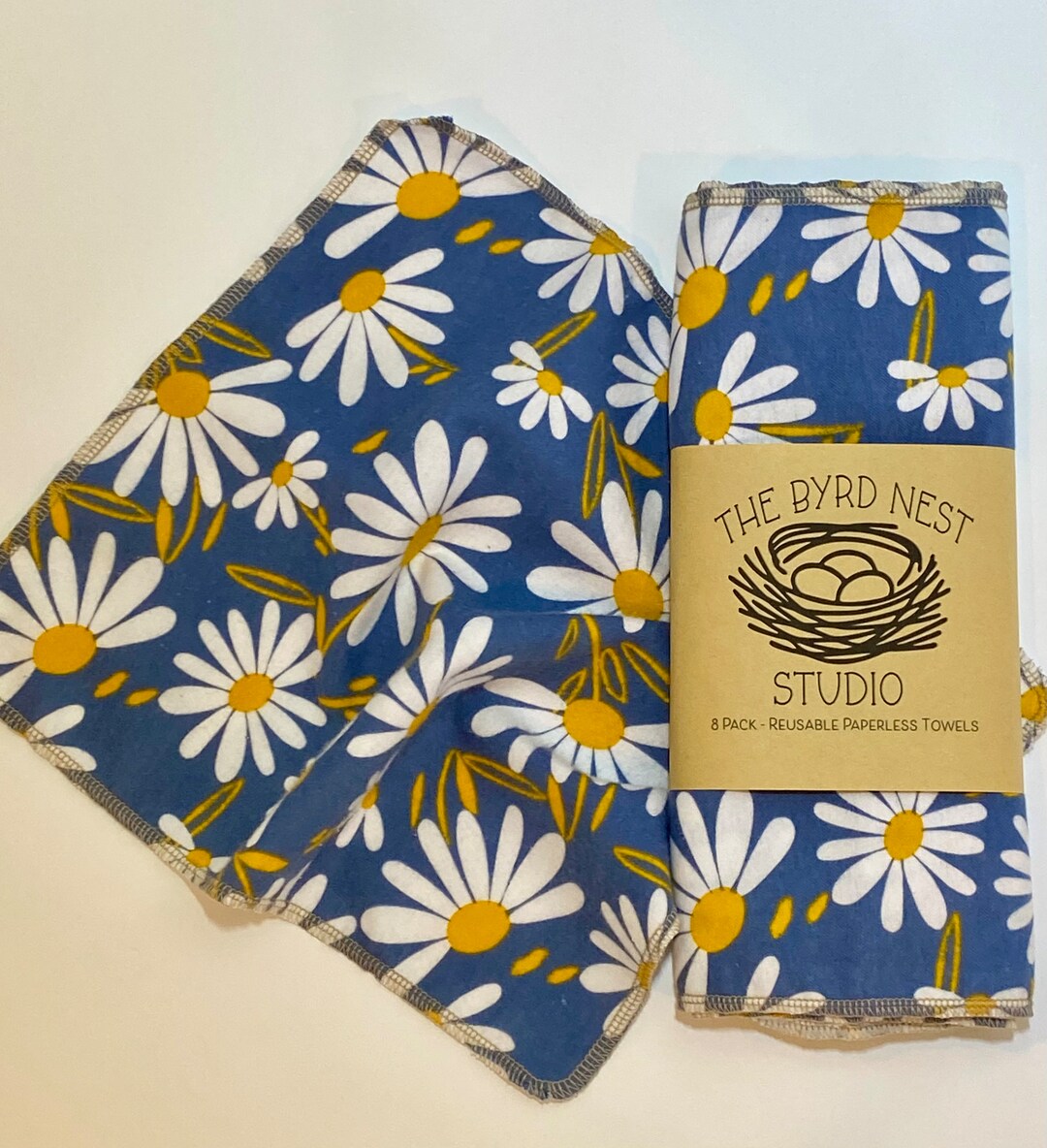 Paperless Towels Set of 8 Blue Daisy - Etsy