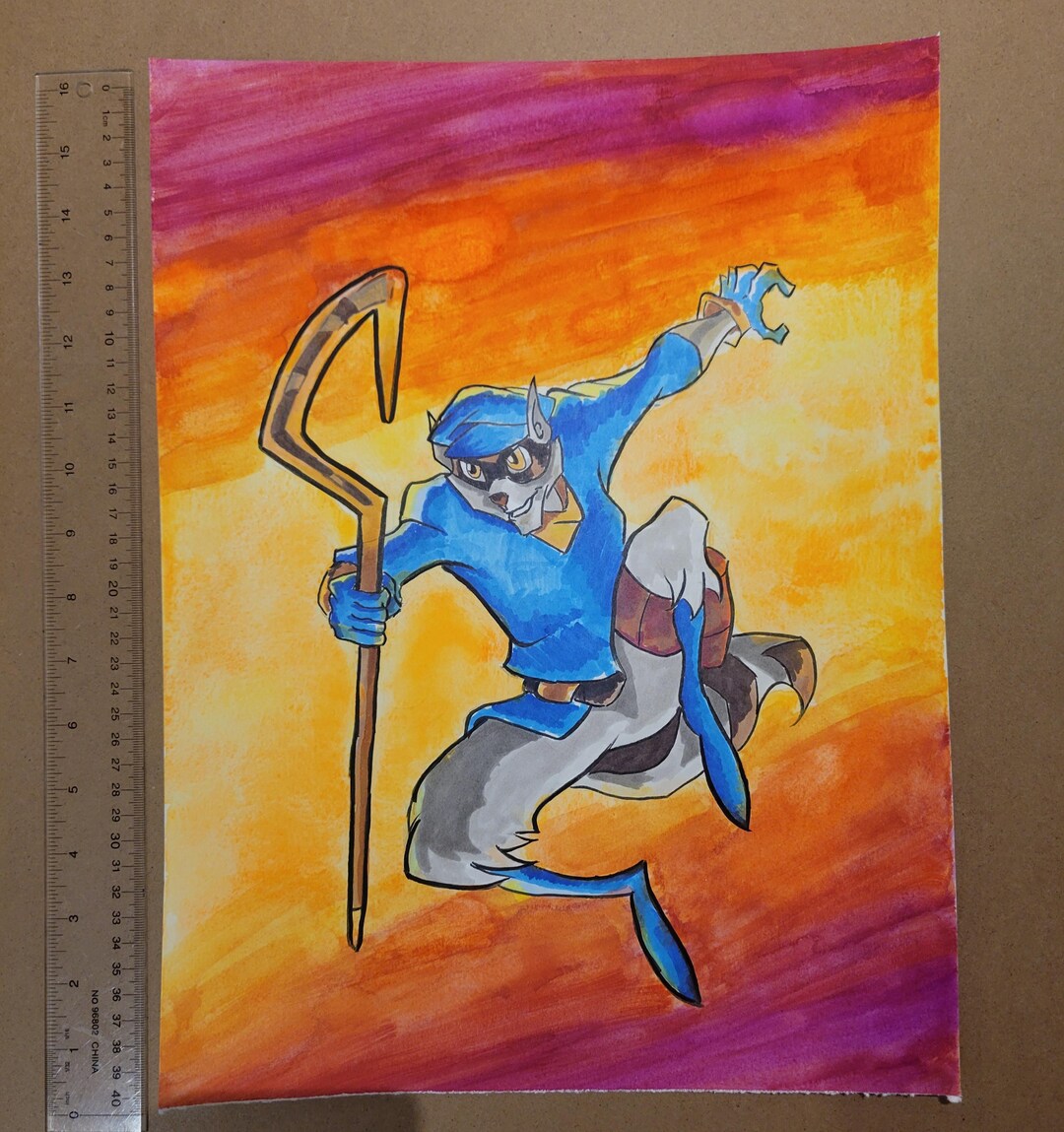 PS2 Sly Cooper Watercolor Painting Custom Painting - Etsy