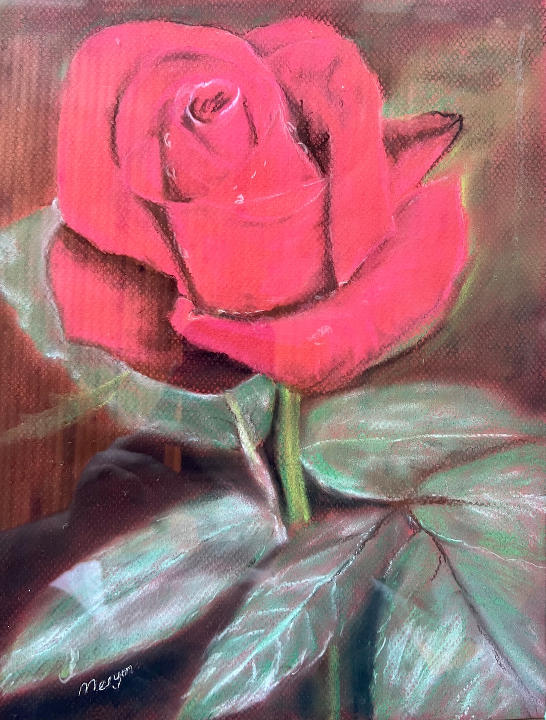 Toz Pastel Red Rose A4 Artwork - Etsy