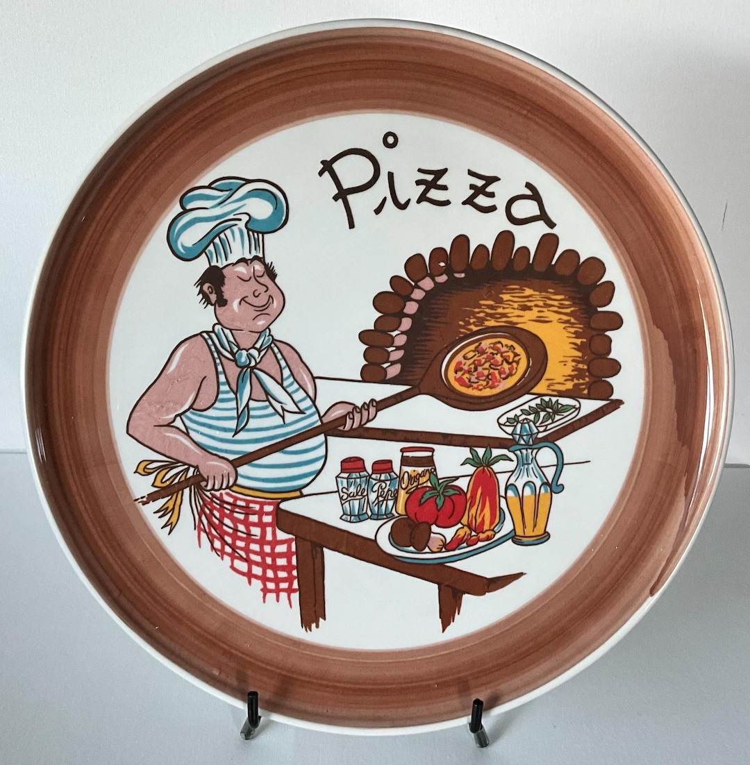 Vintage Italian Hand-painted Pizza Plate: Eurogoods Imports, 1970s - Etsy