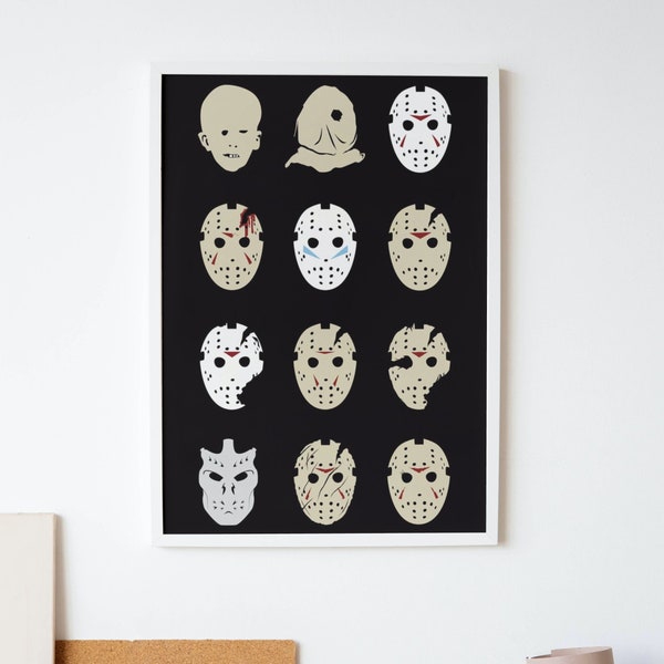 Jason Voorhees Every Mask Poster - Etsy