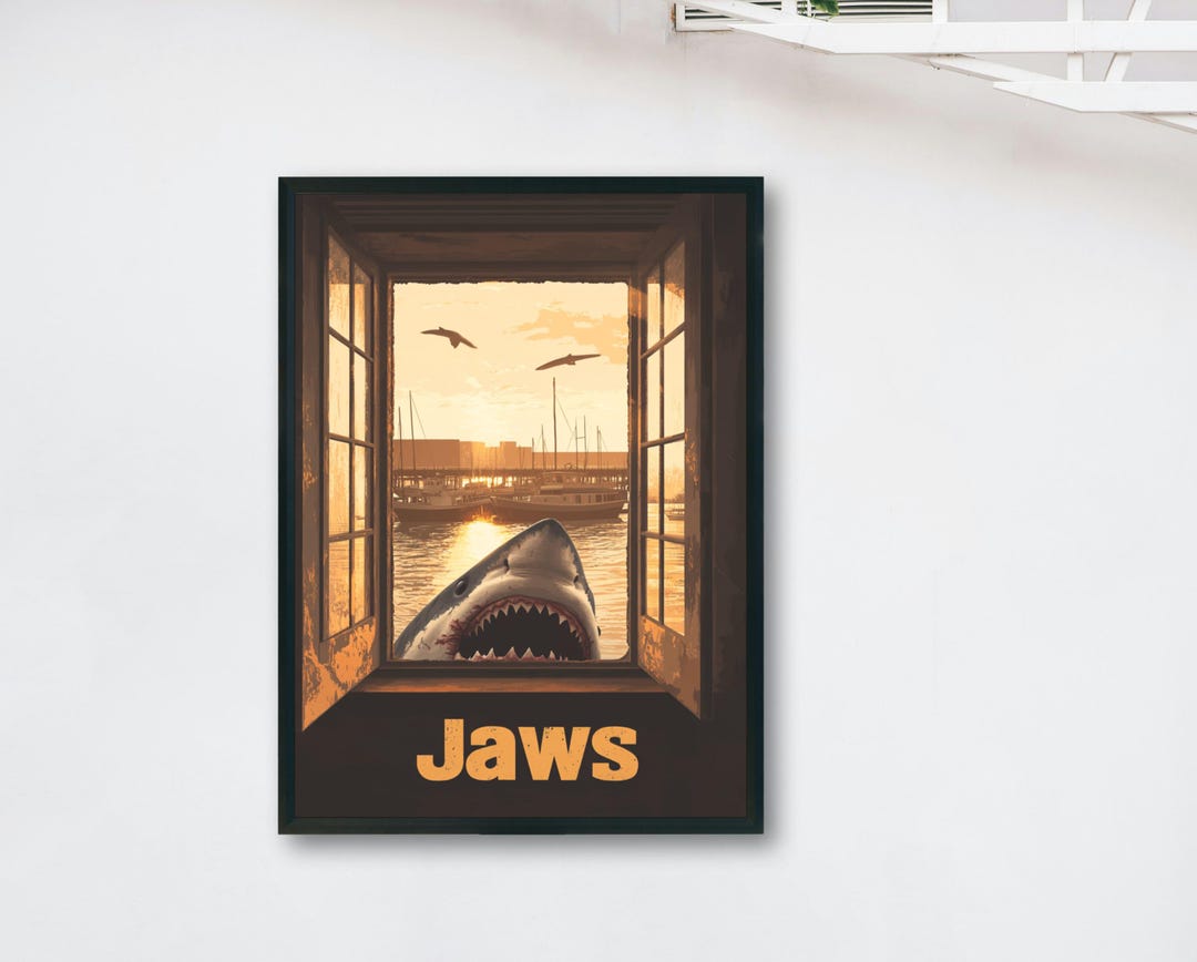 Jaws Inspired Alternative Movie Poster Jaws Poster-poster or CANVAS ...
