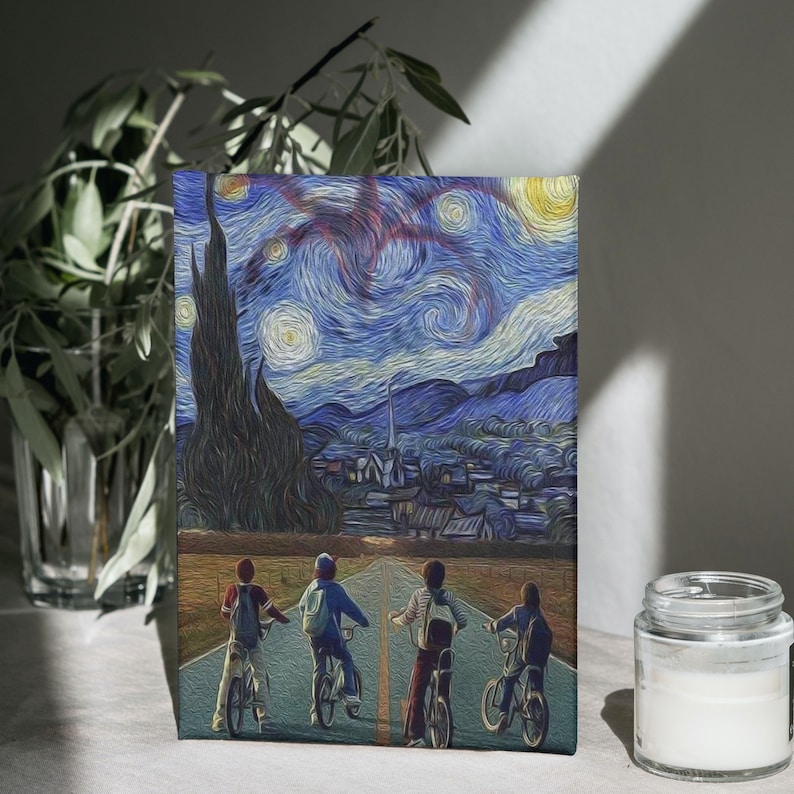Stranger Things Poster Van Gogh Starry Night POSTER or CANVAS Wall Art ...