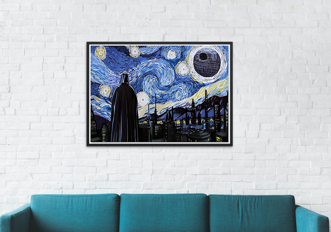 Star Wars Death Star Poster Van Gogh Starry Night Inspired Star Wars ...