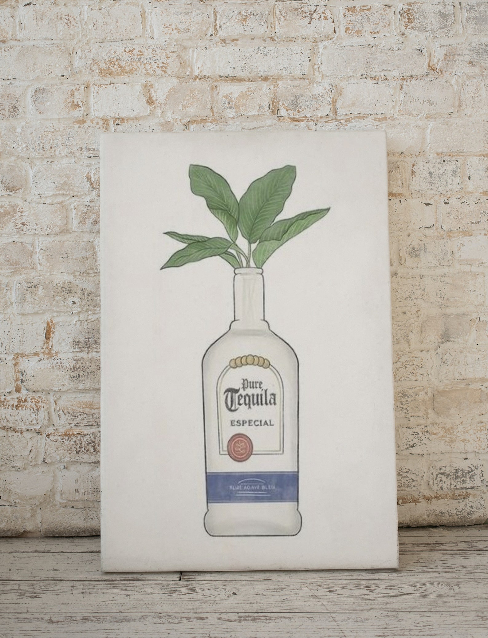 Tequila & Flowers Art Print, Patron Wall Art POSTER or CANVAS Wall Art ...